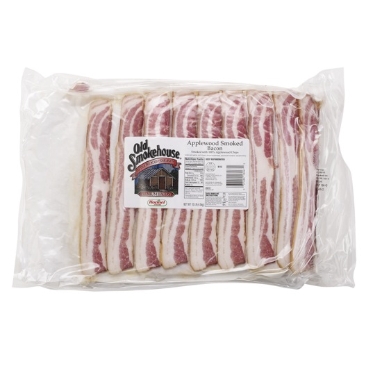 OLD SMOKEHOUSE® Bacon, Applewood, 9/13 slice, 2/10 lb • Hormel Foodservice