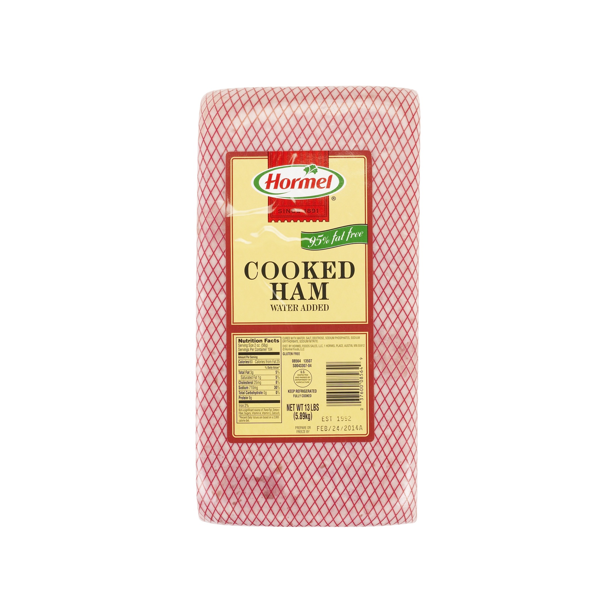 HORMEL® Cooked Ham, Water Added, 2/13 lb