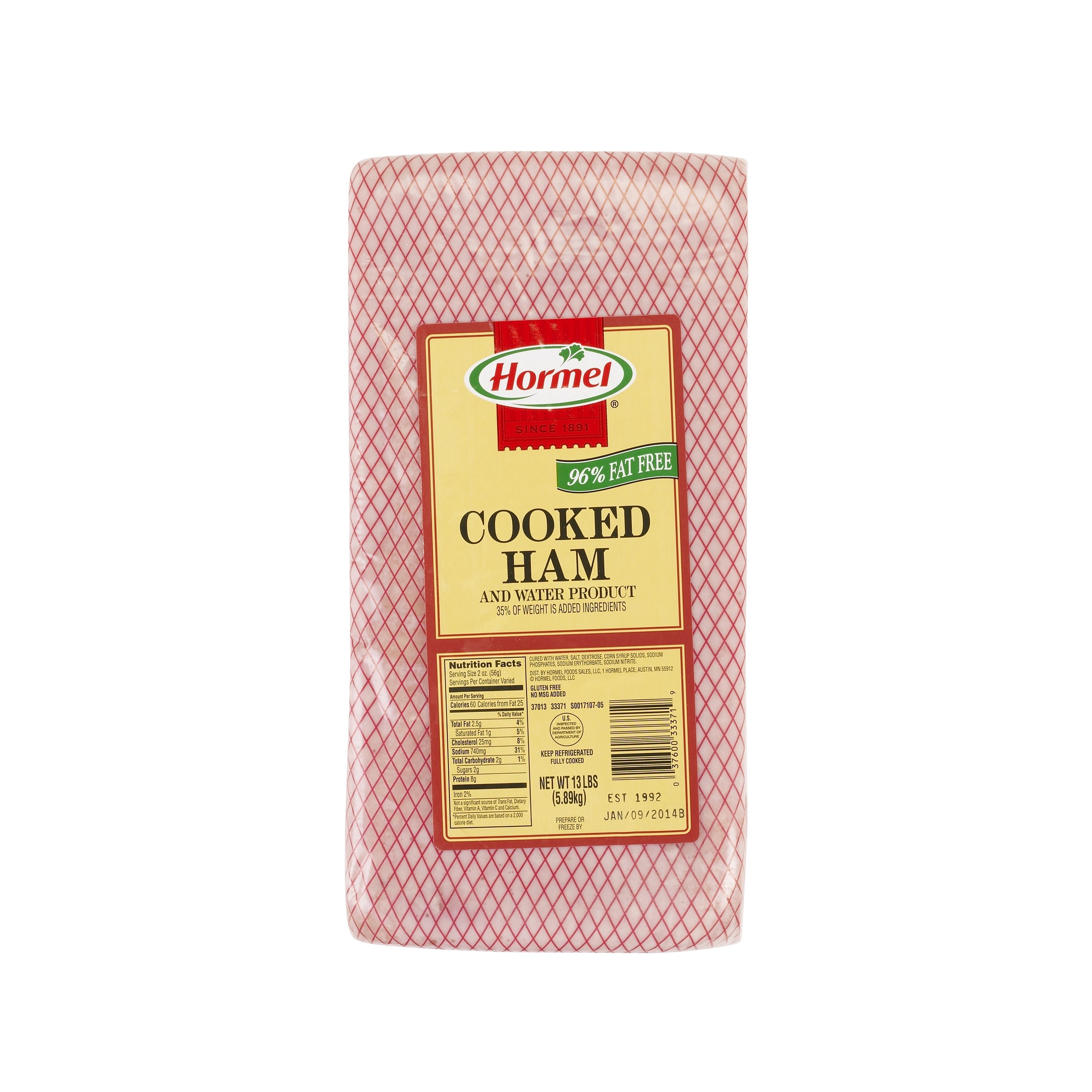 HORMEL® Cooked Ham & Water, 35%, 2/13 lb