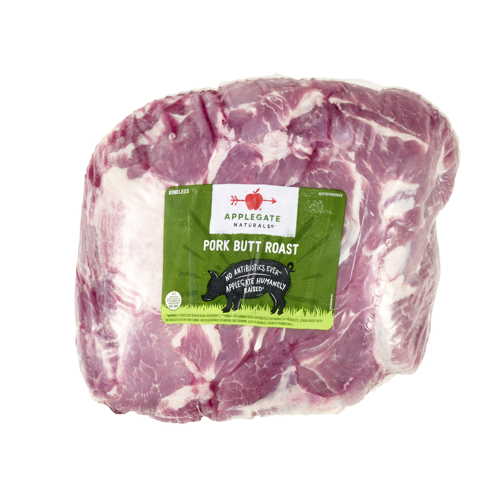 APPLEGATE NATURALS® Boneless Pork Butt, Fresh, VP, 10/1pc